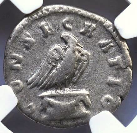 IT 138-161 AD Ancient Imperial Rome, Emperor Antoninus Pius Antique Roman Silver Coin Denarius Choice Fine NGC