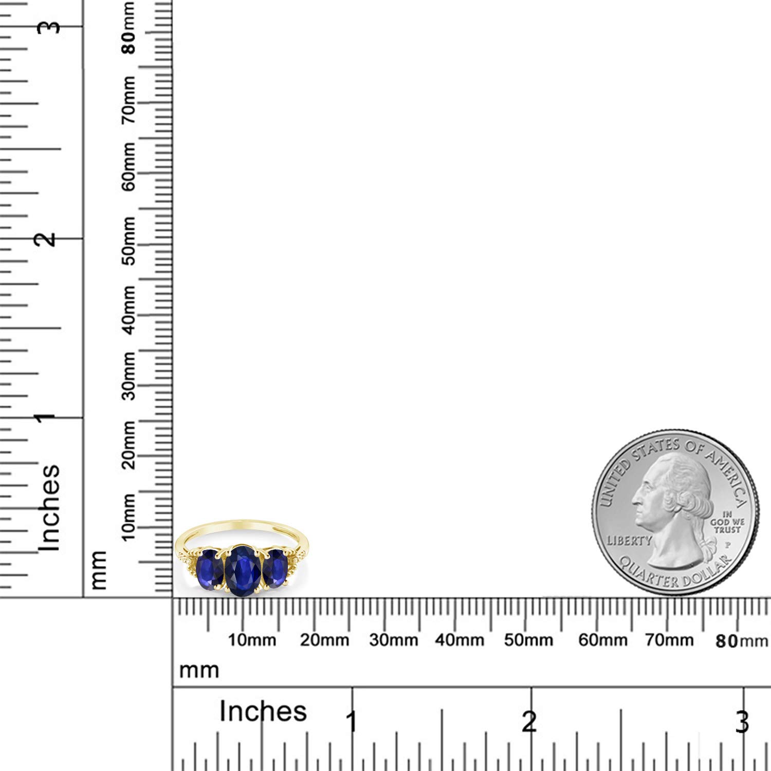 Gem Stone King 10K Yellow Gold Oval Blue Sapphire and Diamond Women Engagement Ring (4.23 Cttw, Available In Size 5, 6, 7, 8, 9)