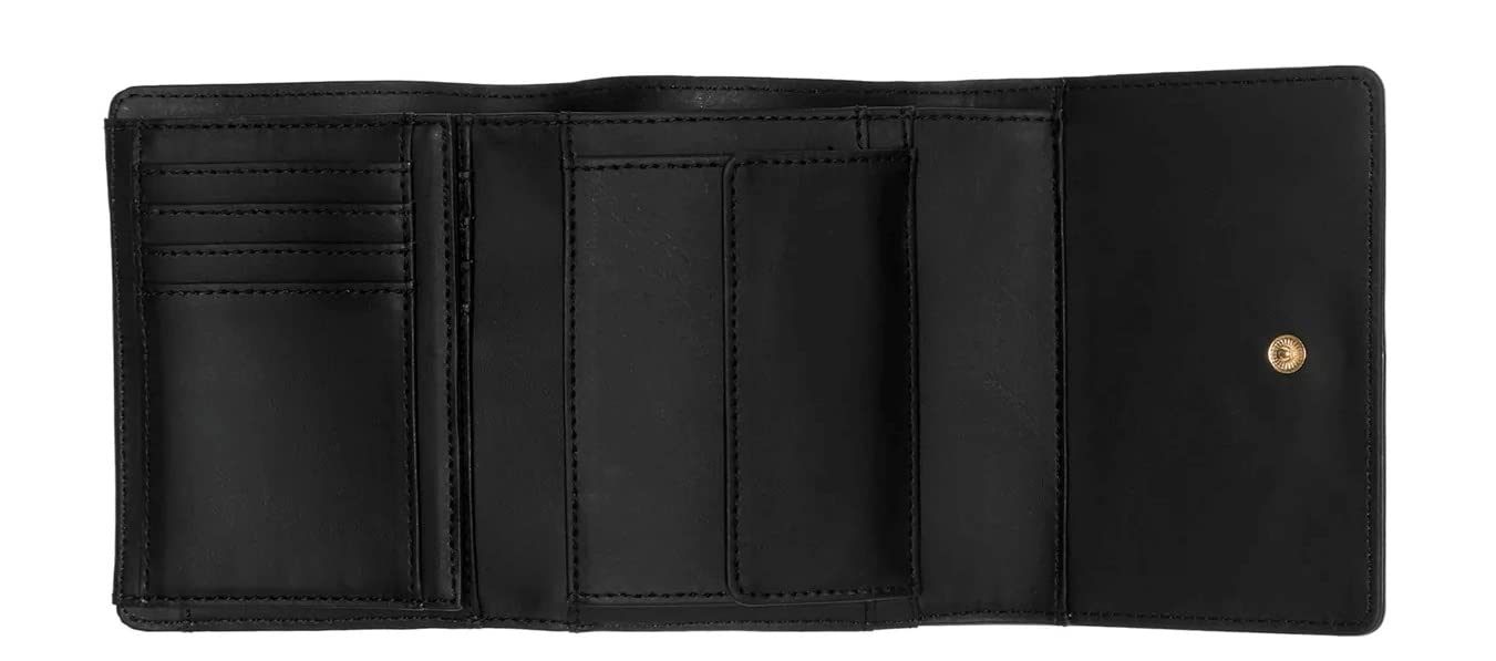 GUESS Factory Women's Cortni G Logo Trifold Organizer Small Wallet - Black
