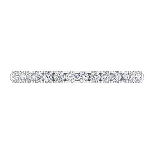 FINEROCK 1/2 Carat Diamond Wedding Band Ring in 14K White Gold (Ring Size 4.5) (I1-I2 Clarity)