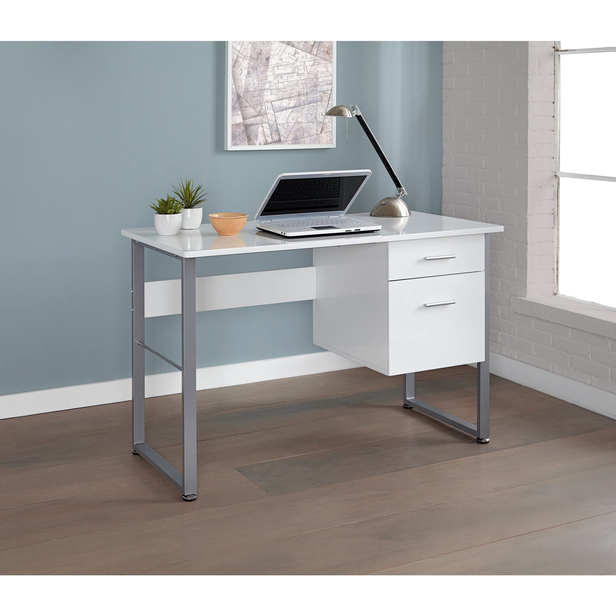 RealspaceĀ® Halton 48"W Computer Desk, White