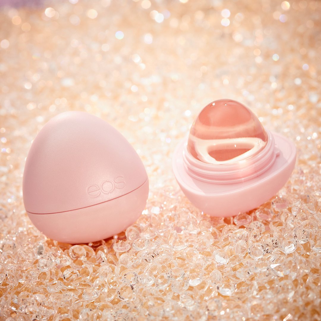 eos Crystal Lip Balm Sphere - Hibiscus Peach | 100% Wax-Free | 0.25 oz. | (Packaging May Vary)