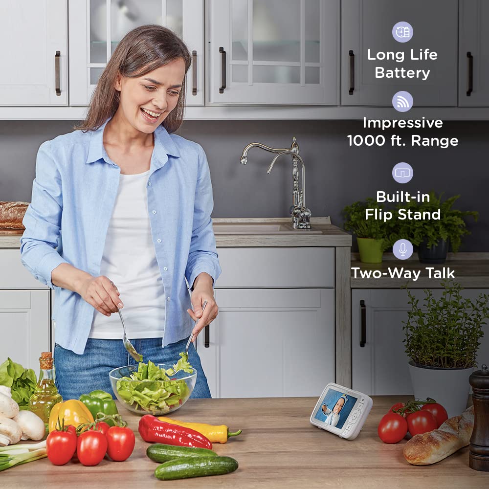HUBBLE CONNECTED Nursery Pal Connect β 5-inch Parent Unit and Wi-Fi Smart Baby Monitor - Remote Pan/Tilt/Zoom - 2-Way Intercom System, Night Vision with Grip