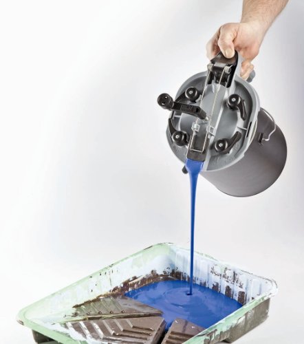 Mixing Mate Paint Lid – Gallon Size Paint Can Pour Spout – Easy, Mess-Free Mixing Mate Paint Can Lid – Pistol Grip Handle Paint Mixers to Stir, Pour, & Store – Simply Twist to Secure