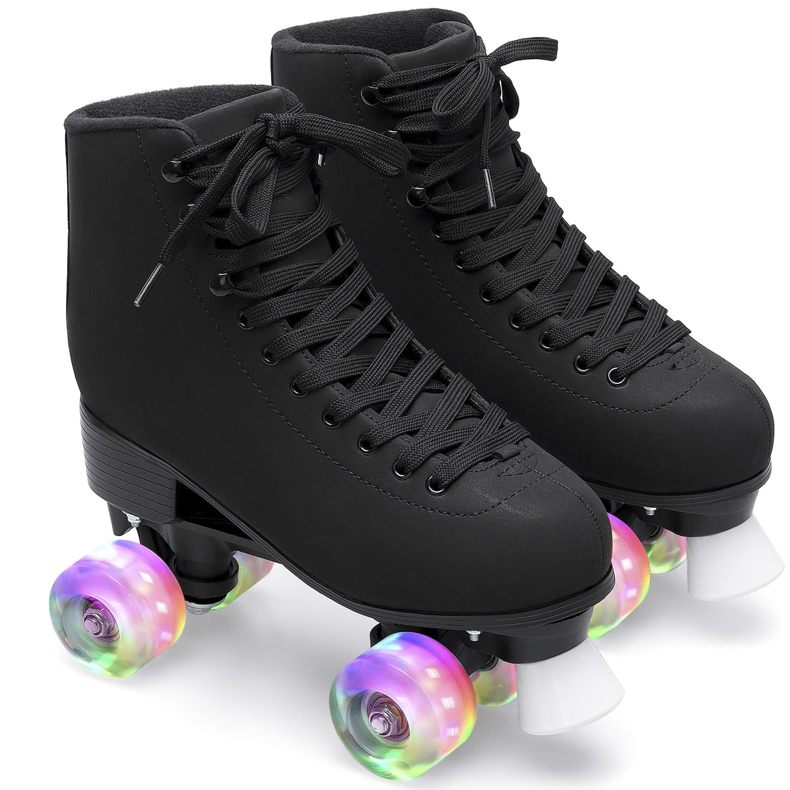 FEETCITY Roller Skates, High-top Roller Skates Four Wheels Double Row Roller Skates Adult and Youth, Indoor and Outdoor Size 7