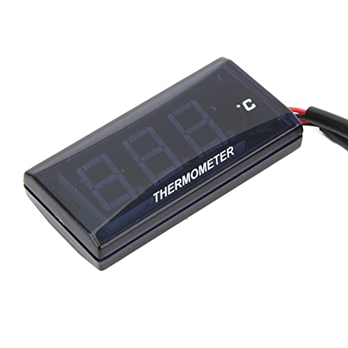 Motorcycle Water Temperature Meter, Ultru Thin LCD Water Temperature Gauge 0℃ to 120℃ Digital Display with 18mm Sensor Adapter for Modification (Green Backlight)