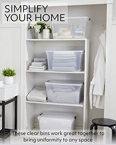 Rubbermaid Cleverstore 71 Qt Storage Bins with Lids, Latching Plastic Storage Container for Home Organization and Containers for Organizing, (4 Pack)