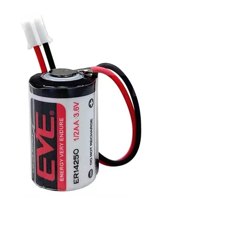 HUHAO (Pack of 5) EVE ER14250 3.6V LS14250 1/2 AA Size 1200mAh Lithium Battery with Plug Compatible with (EVE ER14250)