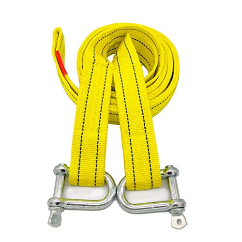 Feeziloe 13' Long 11000 Lb(4Maters 5Ton) High Strength Tow Rope Strap, with Two Safety D-Ring Hooks, Winch Rope for Recovery Tow