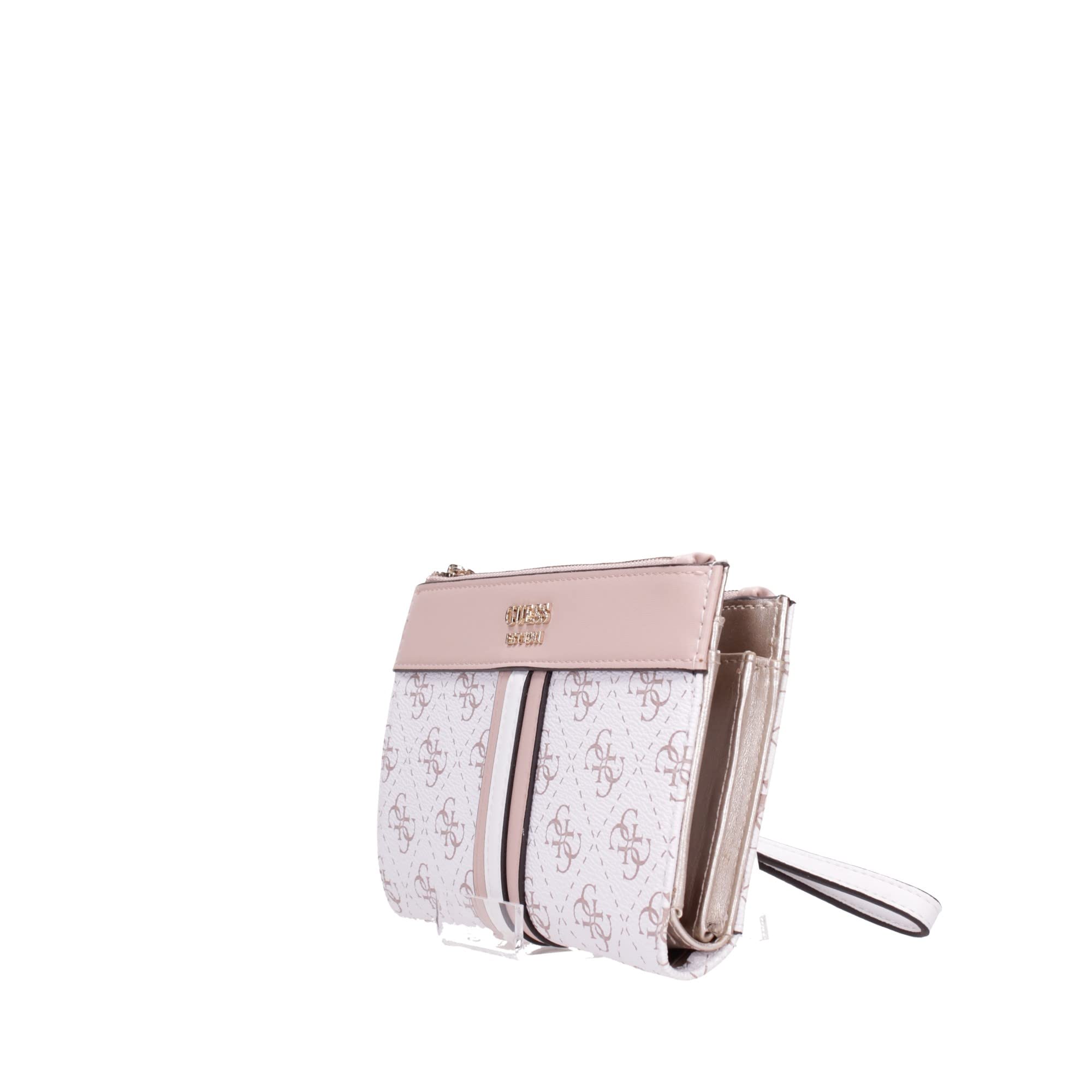 GUESS womens Kasinta Double Zip Organizer Wallet, White Multi, one size US