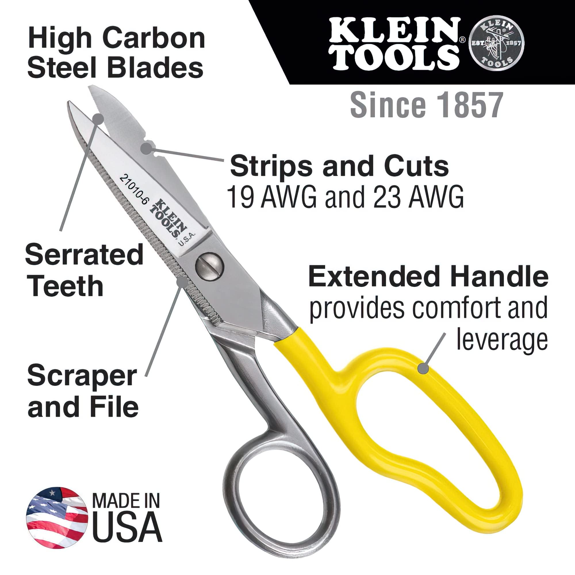 Klein Tools VDV427-300 Impact Punchdown Tool, 66/110 Blade & 21010-6-SEN Free-Fall Snip, Scraper, File, Serrated Blades