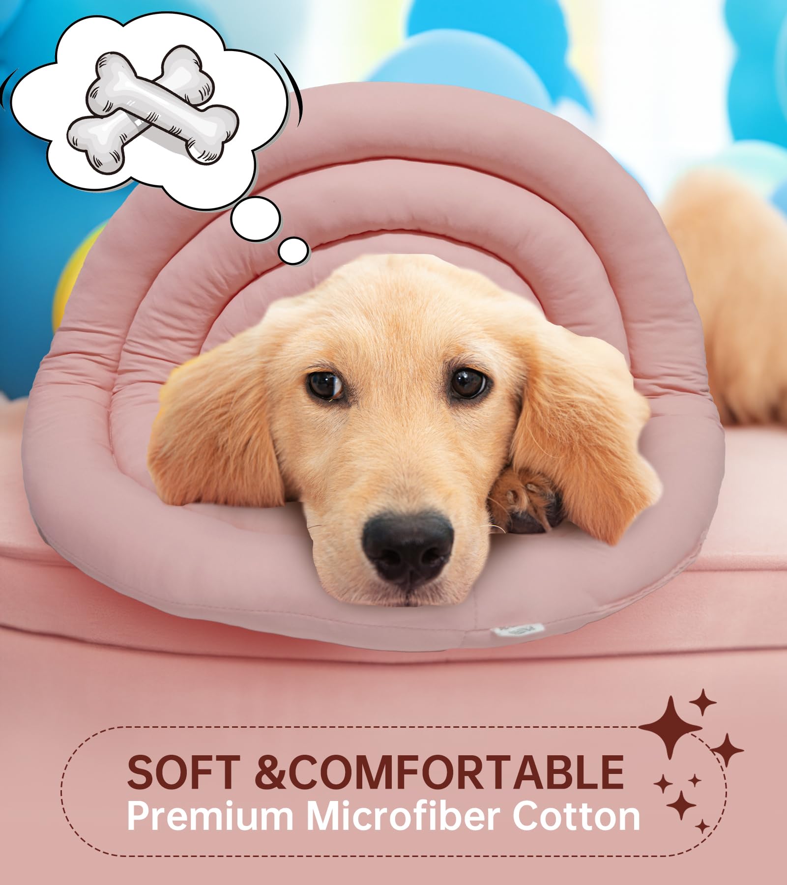 Soft Dog Cones, Recovery Dog Donut Collar After Surgery-Cone of Shame Alternative, Pet Elizabethan E-Collar Anti-Bite Lick Wound Healing Adjustable for Small Large Medium Dogs-BARDIMIES