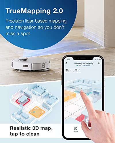 ECOVACS DEEBOT T20 Max OMNI Robot Vacuum and Mop Combo, 6000Pa, Dual Spinning Mop with Auto Mop Lift, Hot Water Mop Washing, Self-Emptying, Hot Air Drying, Obstacle Avoidance, YIKO Voice Assistant