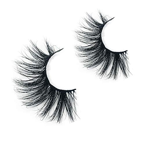 GOO GOO Mink Lashes, 18mm Natural False Eyelashes 3D Layered Effect Real Siberian Mink Fur Fake Eyelashes Hand Made Strips Eyelashes Reusable Make Up 1 Pair Natural Lashes