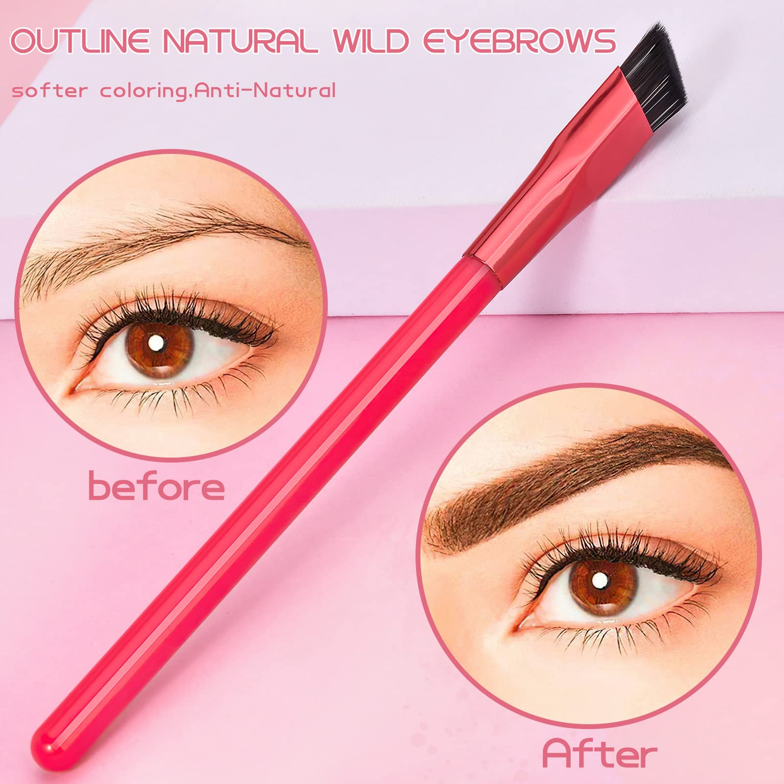 Multi Function Eyebrow Brush, Brow Brushes for Eyebrows Professional Makeup Eyebrow Brush, Square Concealer Brush Grooming Tool for Makeup Brush Hairline Brush(2 PCS)