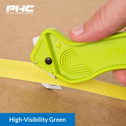 Pacific Handy Cutter EZR Concealed Blade Safety Cutter with Replaceable Blade and Tape Splitter, Safe and Efficient Cutting for Stretch Wrap, Cardboard, Tape, Zip Ties, Plastic Straps, and more.