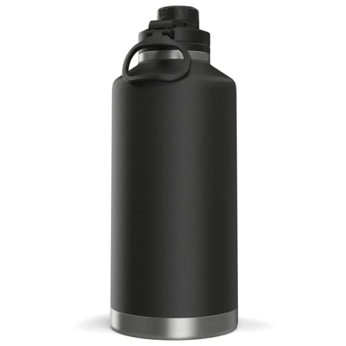 Hydrapeak 72 oz Large Insulated Water Bottle, Leak Proof Water Bottle for Hot & Cold Liquid, 72oz Water Bottles, Water Jug, Stainless Steel (Black)
