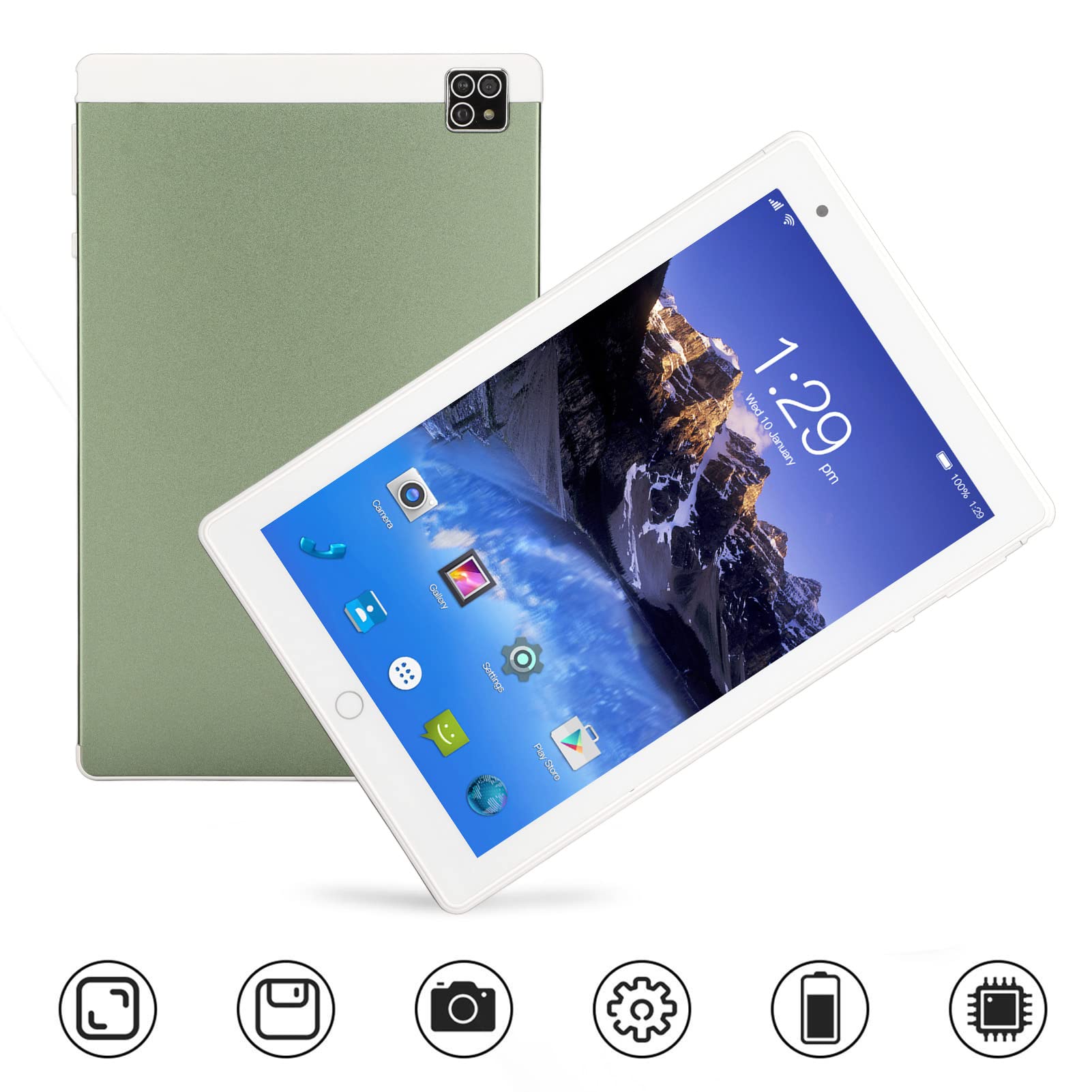 Octa Core Call Support 8Tablet PC Green 4GB RAM 64GB ROM for 10.0 (US Plug)