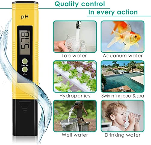 PentaBeauty PH Meter, PH Meter 0.01 PH High Accuracy Water Quality Tester with 0-14 PH Measurement Range, PH Meter for Water/Brewing/Food/Soil/Sauce/Laboratory, TDS Meter, PH Pen