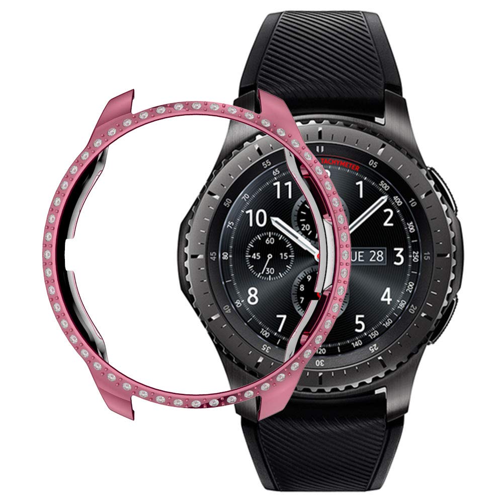 ECSEM Bling Case Compatible with Samsung Galaxy Watch 42MM Case Cover PC Plating Protective Frame Protective Case with Rhinestone Diamond for Galaxy Watch 42mm Smartwatch (5Pack)