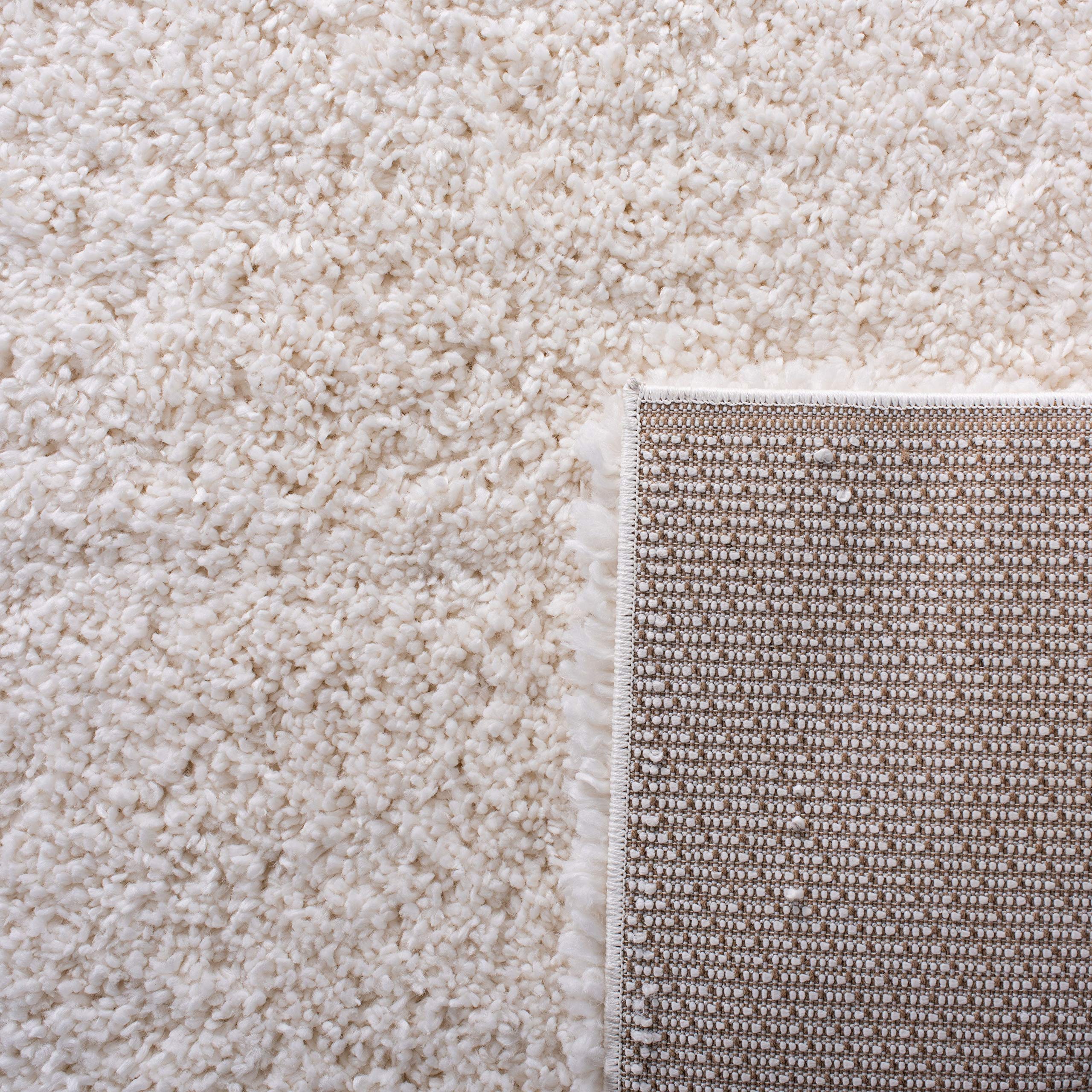 SAFAVIEH Fontana Shag Collection 6'7" x 9' Ivory FNT800A Solid Non-Shedding Living Room Bedroom Dining Room Entryway Plush 2-inch Thick Area Rug