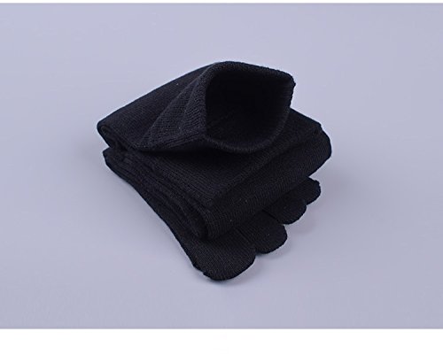 FeelMeStyle 5 Pack Men Boot Long Toe Socks Men's Cotton Leg Warmers Five Fingers Toe Socks