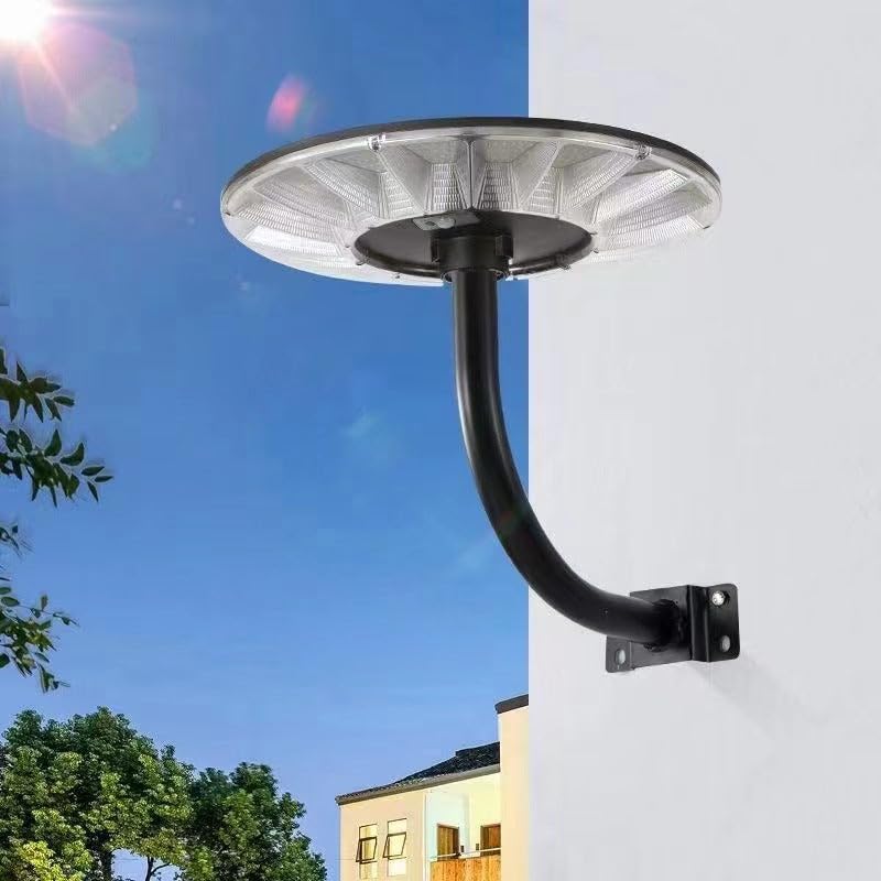 UFO Outdoor Solar Lights - Curved Arm, Patio, Garden, Pathway Solar Lamps, Landscape Lighting, A High -Efficiency Solar Panel, 8 Hours Light Duration,400W,800W,Mounts to Walls or Posts