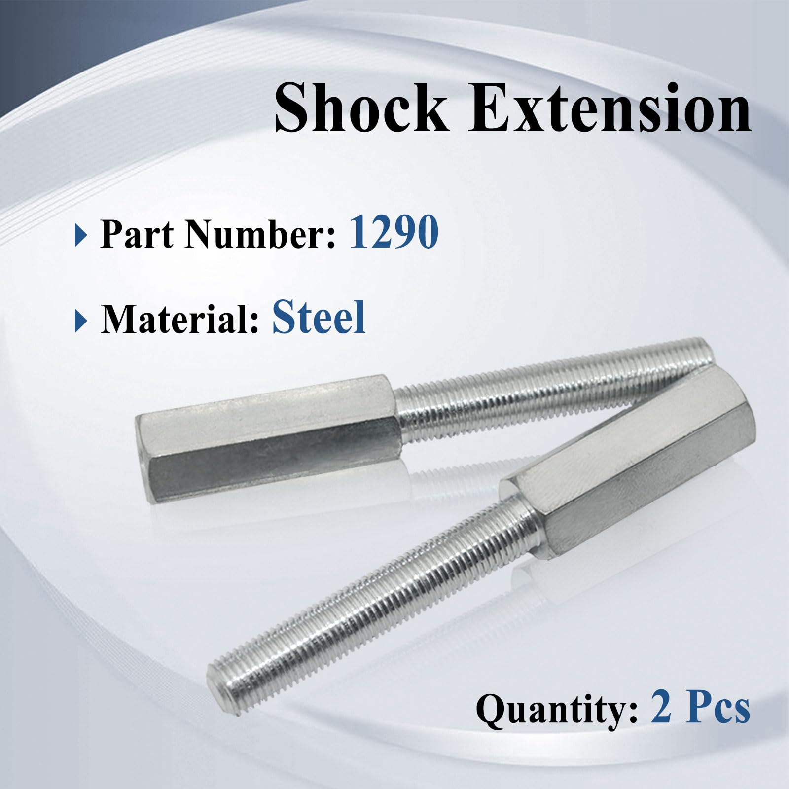 Ebrmeiwo 2 Pcs 1290 Shock Extension, Length of Shock Extension is 3", Thread Size 3/8-24 Inch, Replace The Vehicle Extension Shock, Silver Gloss