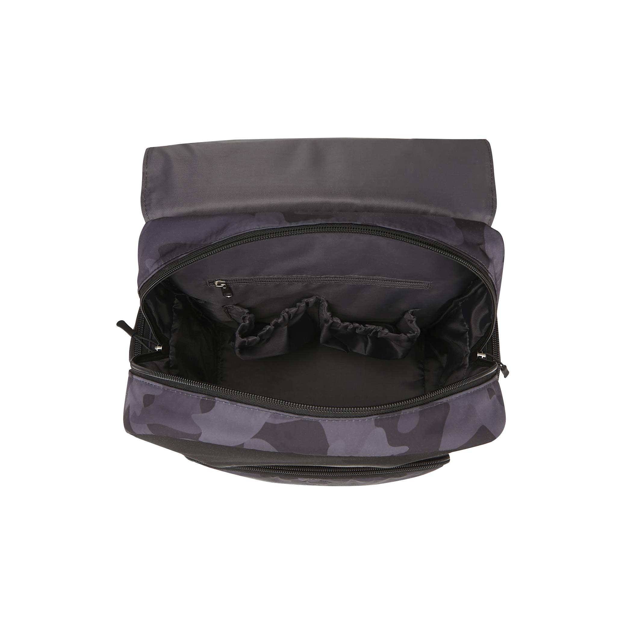 Eddie Bauer Places & Spaces Camouflage Compass Diaper Bag Backpack, Cooler Bottle Pockets and Changing Pad Included, Black and Camo
