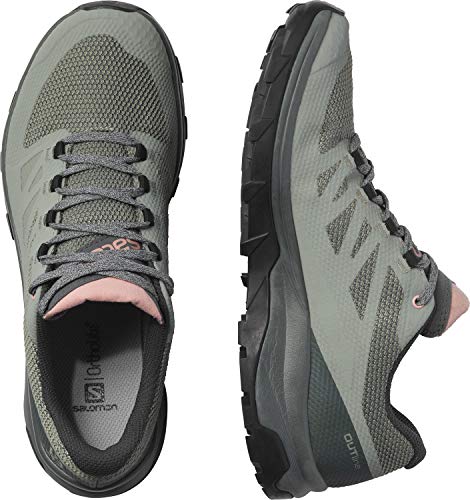Salomon Outline Gore-TEX Hiking Shoes for Women, Shadow/Urban Chic/Coral Almond, 8