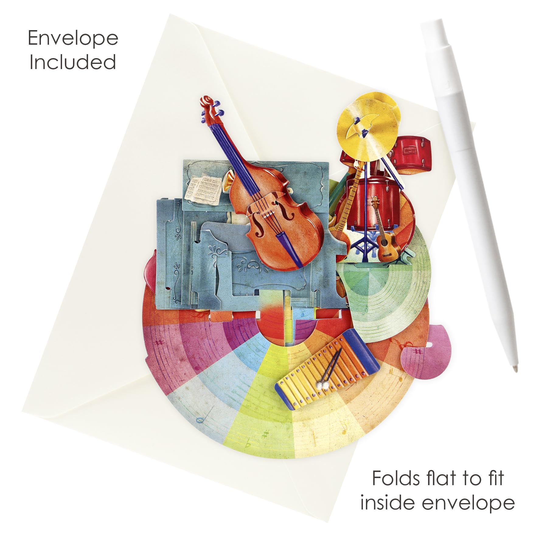 SANTORO Pirouette, 3D Pop Up Greeting Card - Music - For Her, Him, Birthday, Graduation, Thank You | Gift For Music Lovers, Musicians, Teacher