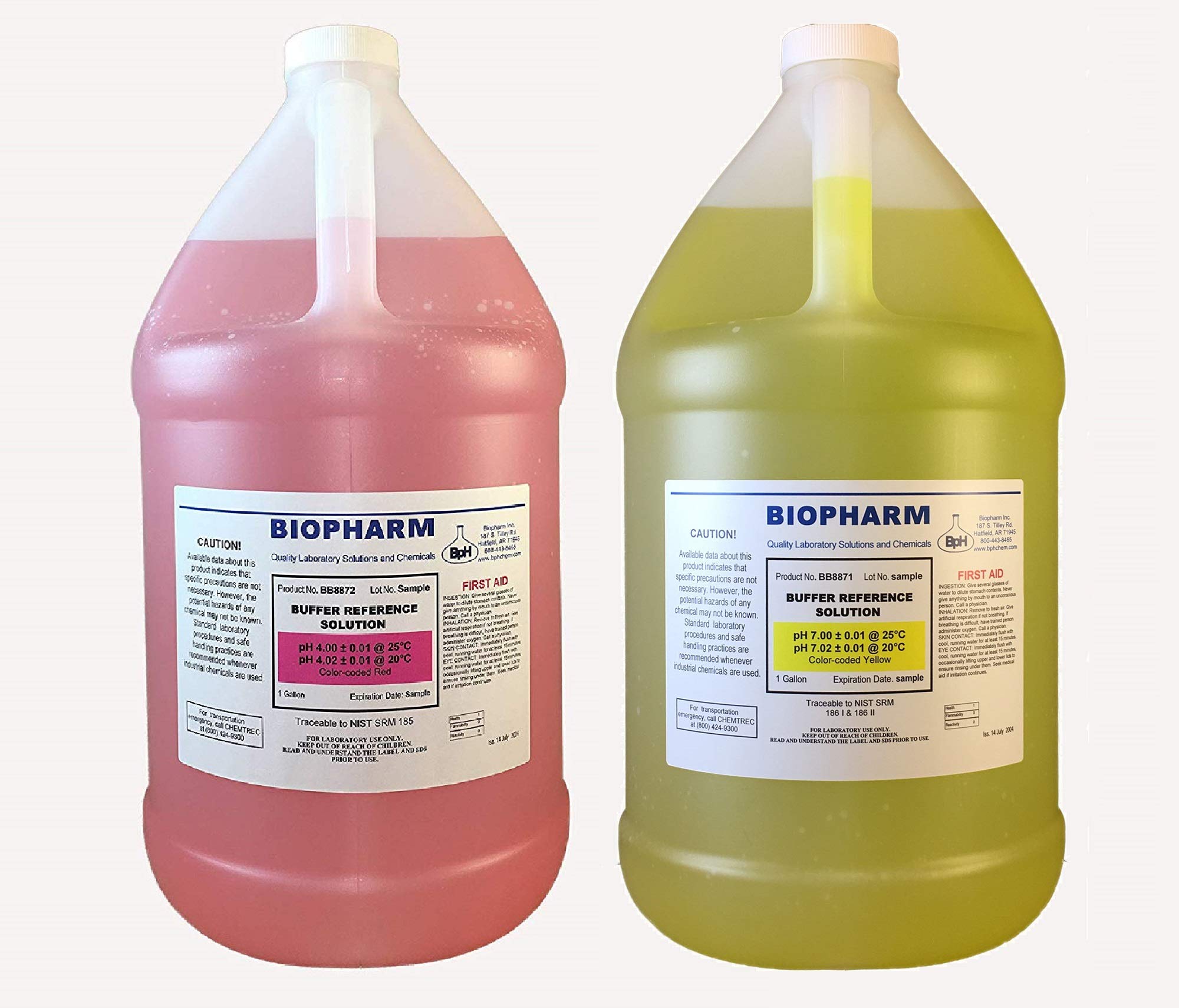 pH Buffer Calibration Solution 2-Pack ā 1 Gallon Each: pH 4.00 and pH 7.00 ā NIST Traceable Reference Standards for All pH Meters