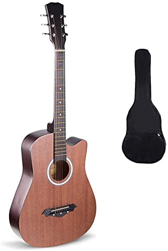 Guitar Kit, String Instrument Electronic Guitar Acoustic Guitar Beginner Ballad Guitar Student Metal String Basswood Rock Instrument Waterproof Backpack,38 Inches (Color : A-Brown, Size : Long-96cm