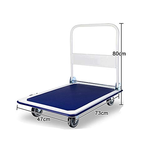 Portable Folding Handcart Multipurpose Trolleys Flatbed Trolley Portable Luggage Cart Handling Helper Foldable Trolley Silent Wheels Multi Function Folding Handcart