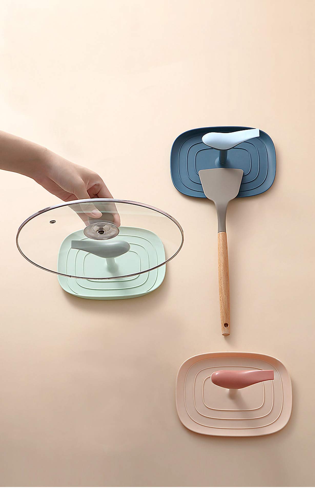 JHZDX Spoon Rest & Pot Lid Holder, Stove Top Birds Shape Kitchen Utensil with Drip Pad for Multiple Utensils Multifunctional Storage Rack Eco-friendly, Stand for Spoons Lids Spatula Tongs(green)
