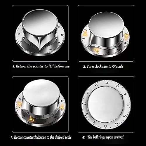 JOYWB Kitchen Timer, Chef Cooking Timer Clock with Loud Alarm, Mechanical - Magnetic Backing,