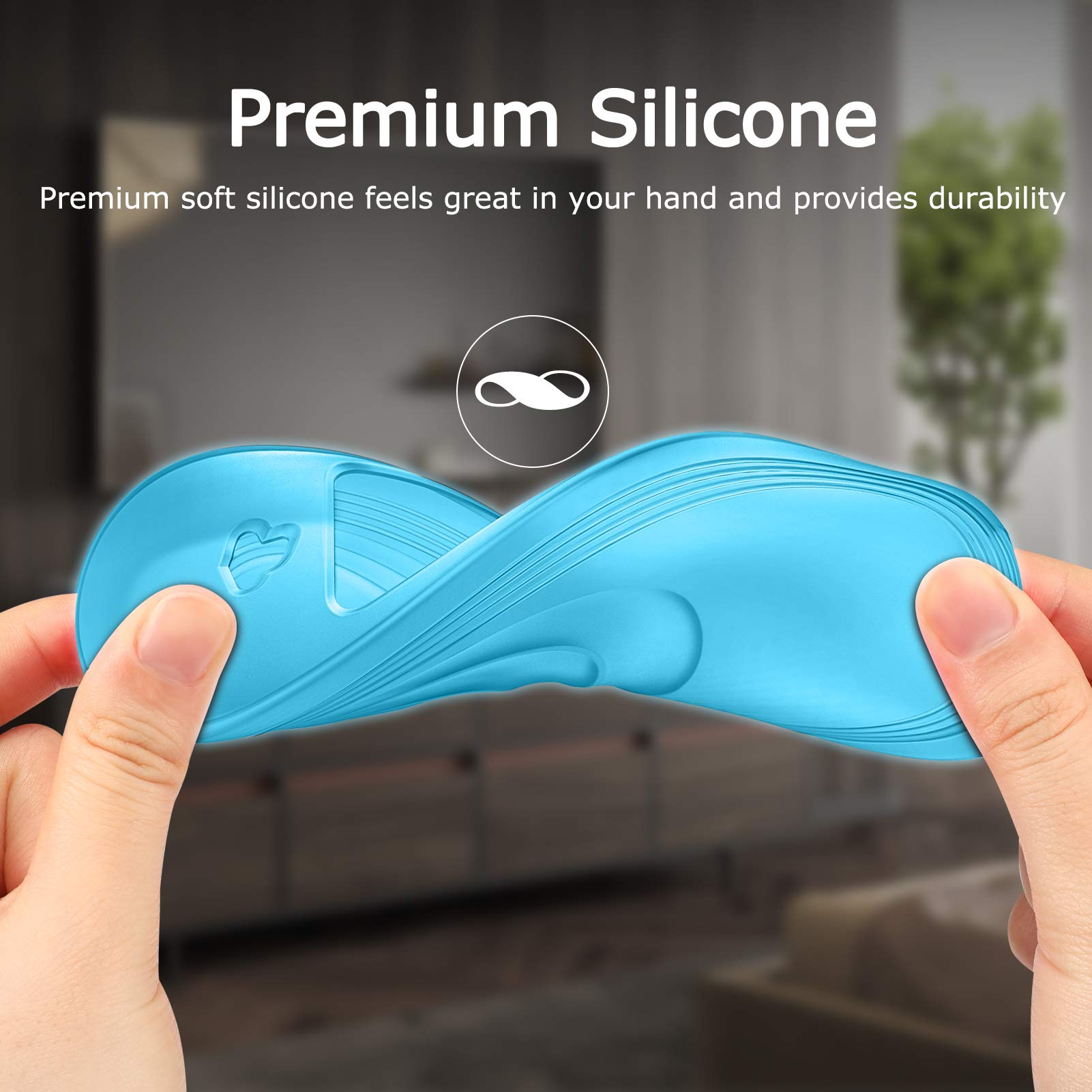 Fintie Protective Case for PS5 Media Remote - CaseBot Lightweight (Anti-Slip) Shockproof Silicone Cover for Sony PlayStation 5 Media Remote Controller, Sky Blue Glow