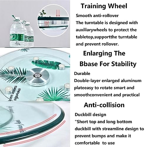 HIMMS Lazy Susan's Turntable Organizer Round Glass Turntable Heavy Duty Rotating Serving Tray For Kitchen Dining Table Centerpiece, Diameter 80cm/31.4in (Size : 60cm/23.6in)