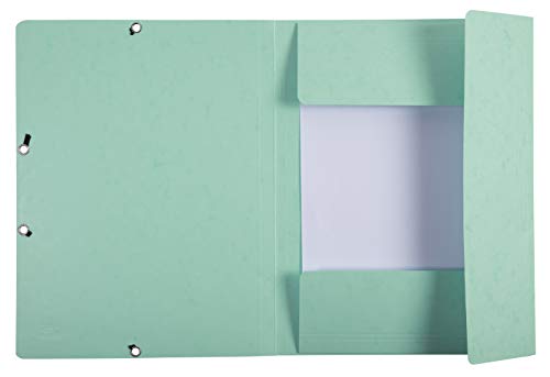 Exacompta 55560E Elasticated Document Folder with 3 Flaps in Glossy Card 400 g/m2 for A4 Document Filing Assorted Colours