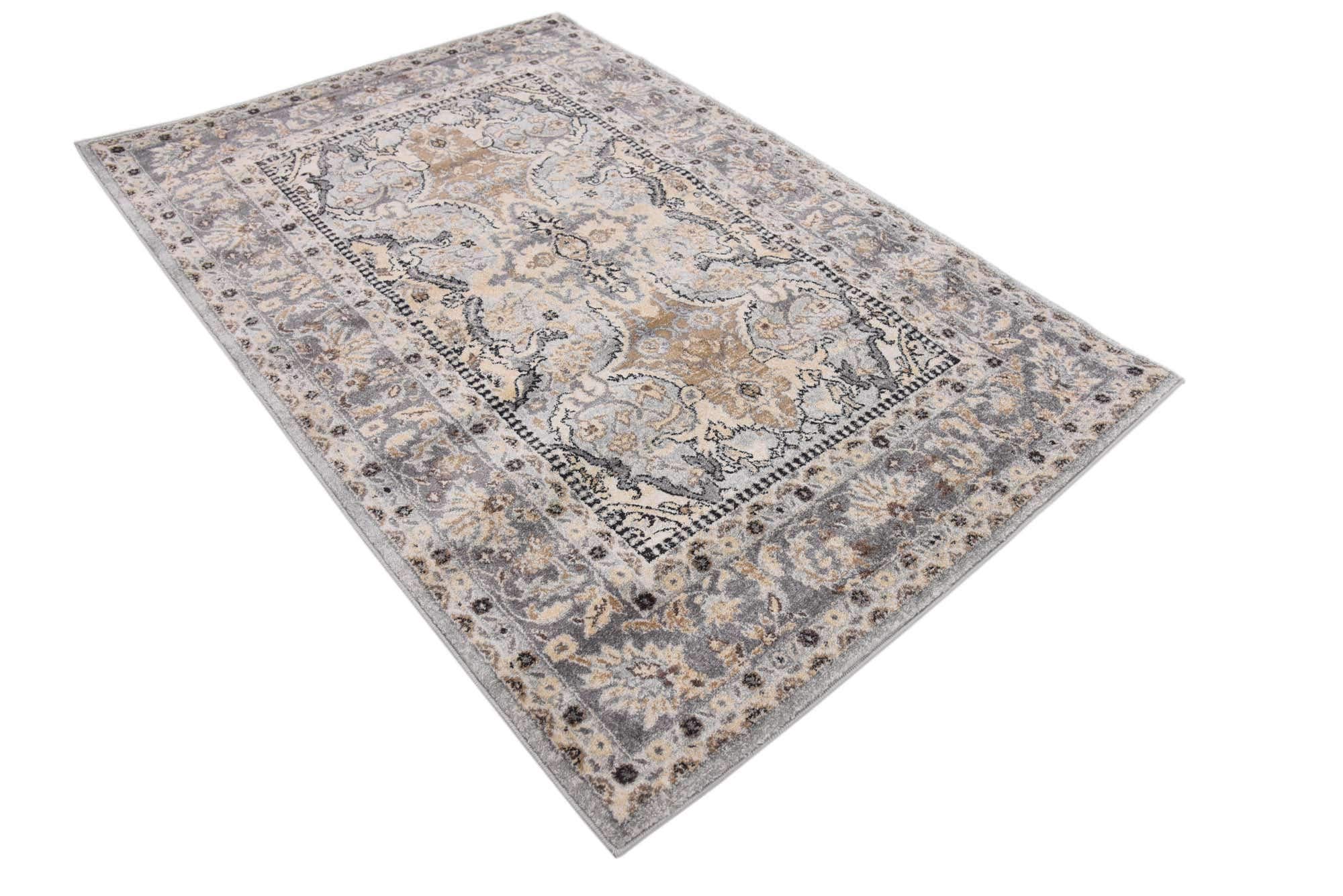 Unique Loom Tradition Collection Classic Southwestern Casual Design Area Rug (4' 0 x 6' 0 Rectangular, Gray/ Ivory)