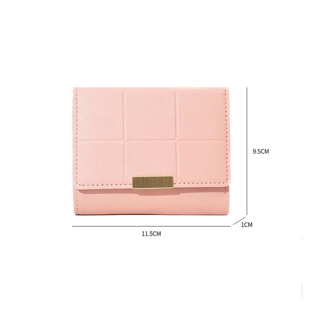 MinLia Women's Wallet Solid Color Leather Purse Simple Card Bag Coin Purse Solid Color Short Clutch Bag Wallets(Yellow)
