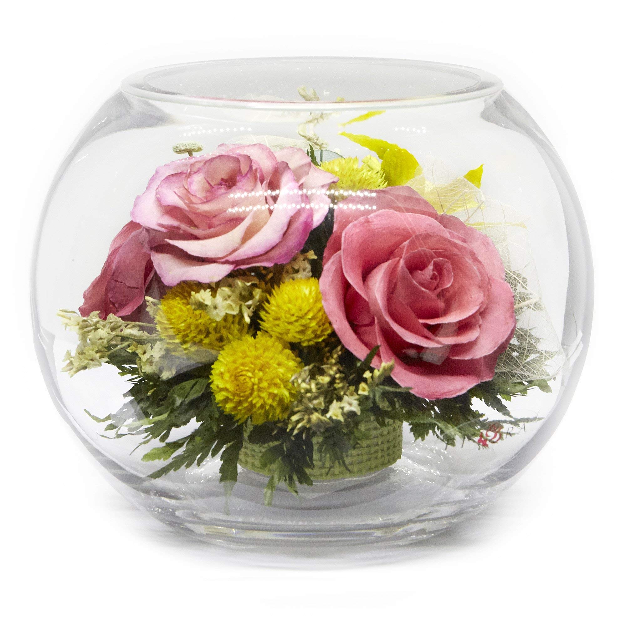 Fiora Flower | Long Lasting Real Roses and Orchids | Lasts up to 5 Years | Anniversary Floral Arrangement
