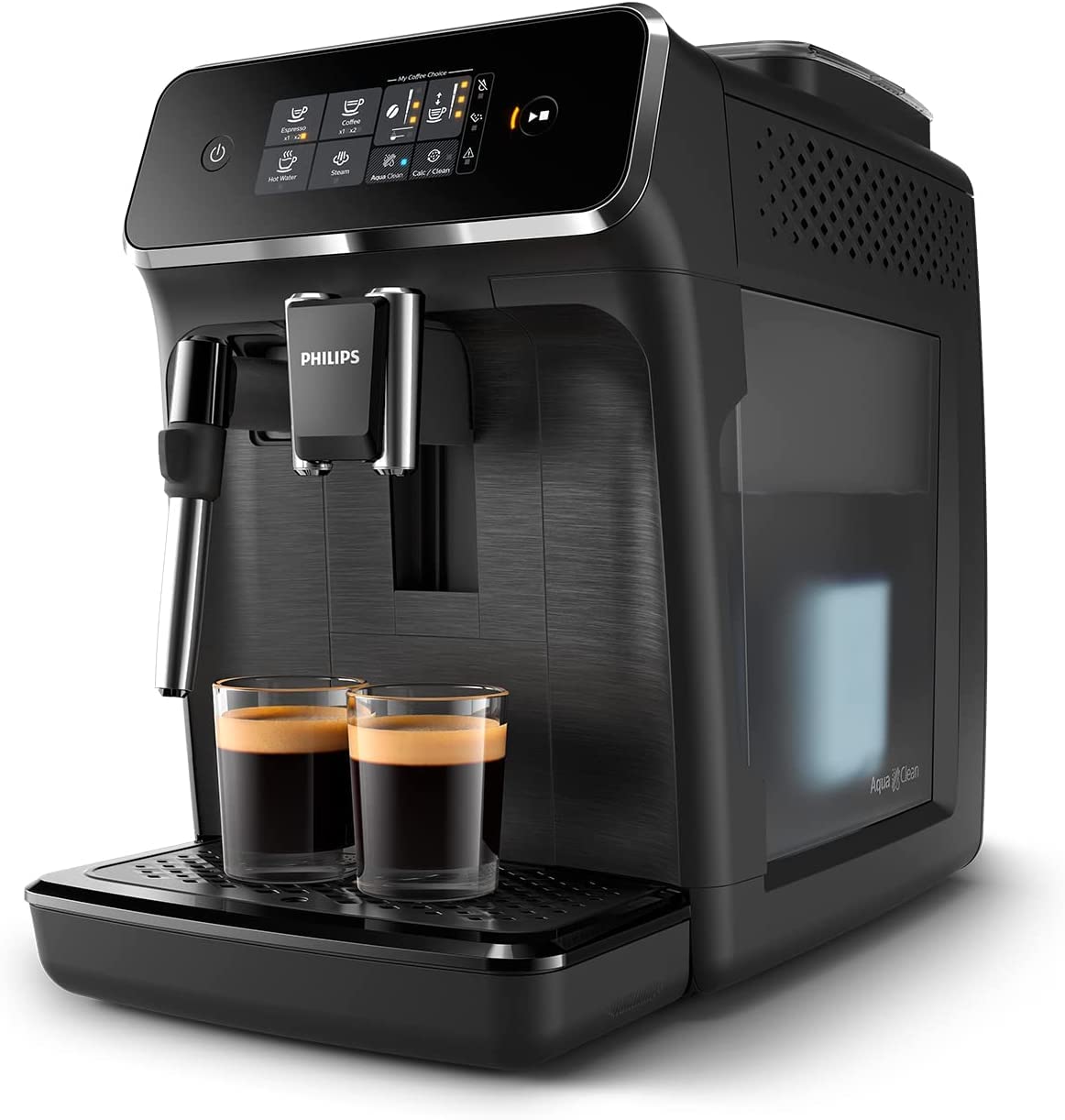 Philips 1200 Series Superautomatic Coffee Maker with Built-in Coffee Mill - Classic Milk Frother, Intuitive Touch Screen, Matte Black
