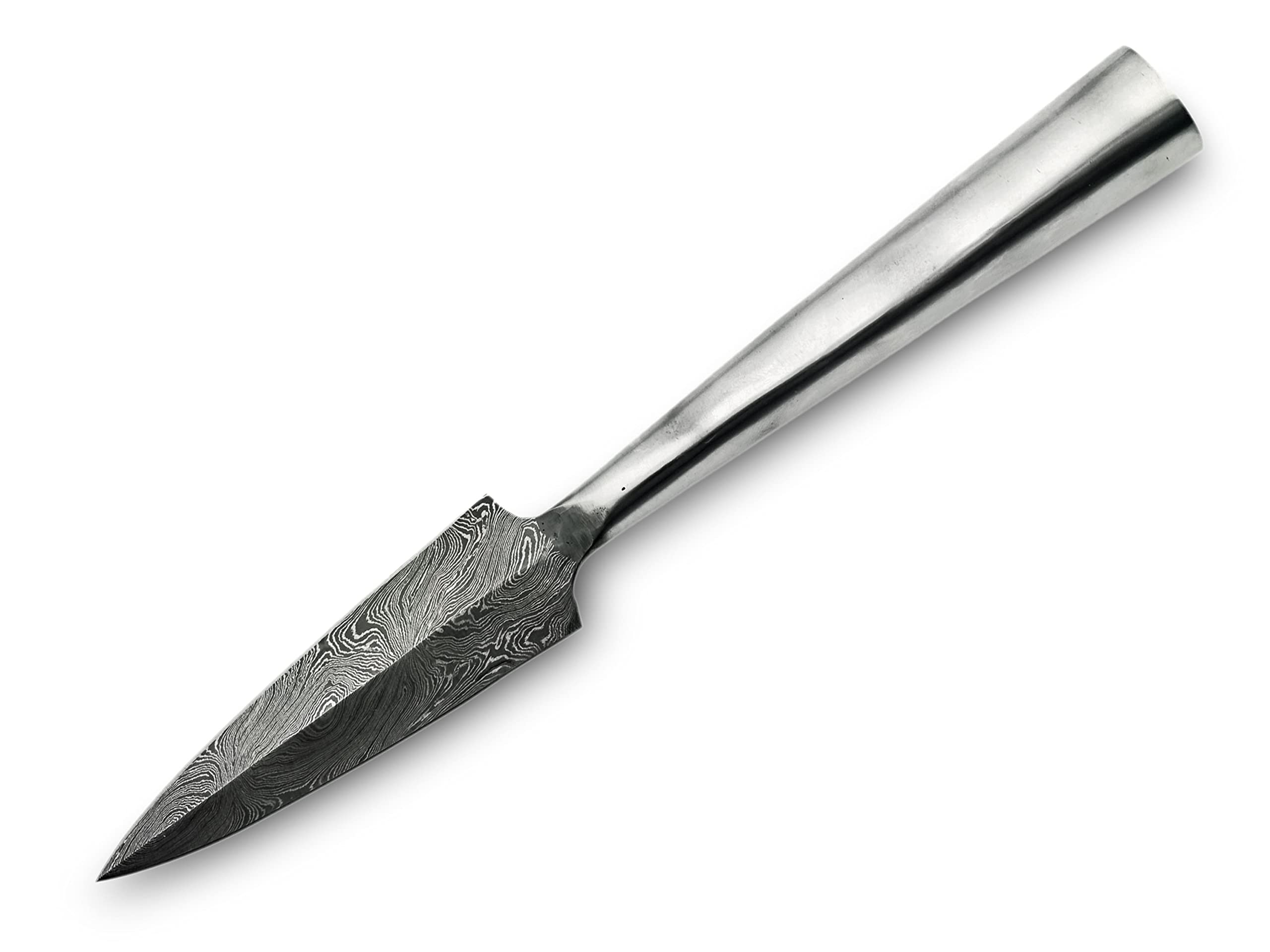 Hand Forged Damascus steel spear head, Hunting knife, Survvial for camping and hiking with Beautiful leather sheath.