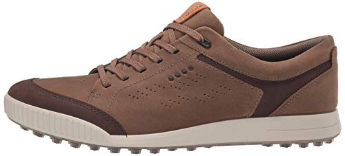 ECCO Men's Street Retro Hydromax Golf Shoe, Birch/Coffee Camel Nubuck, 12-12.5