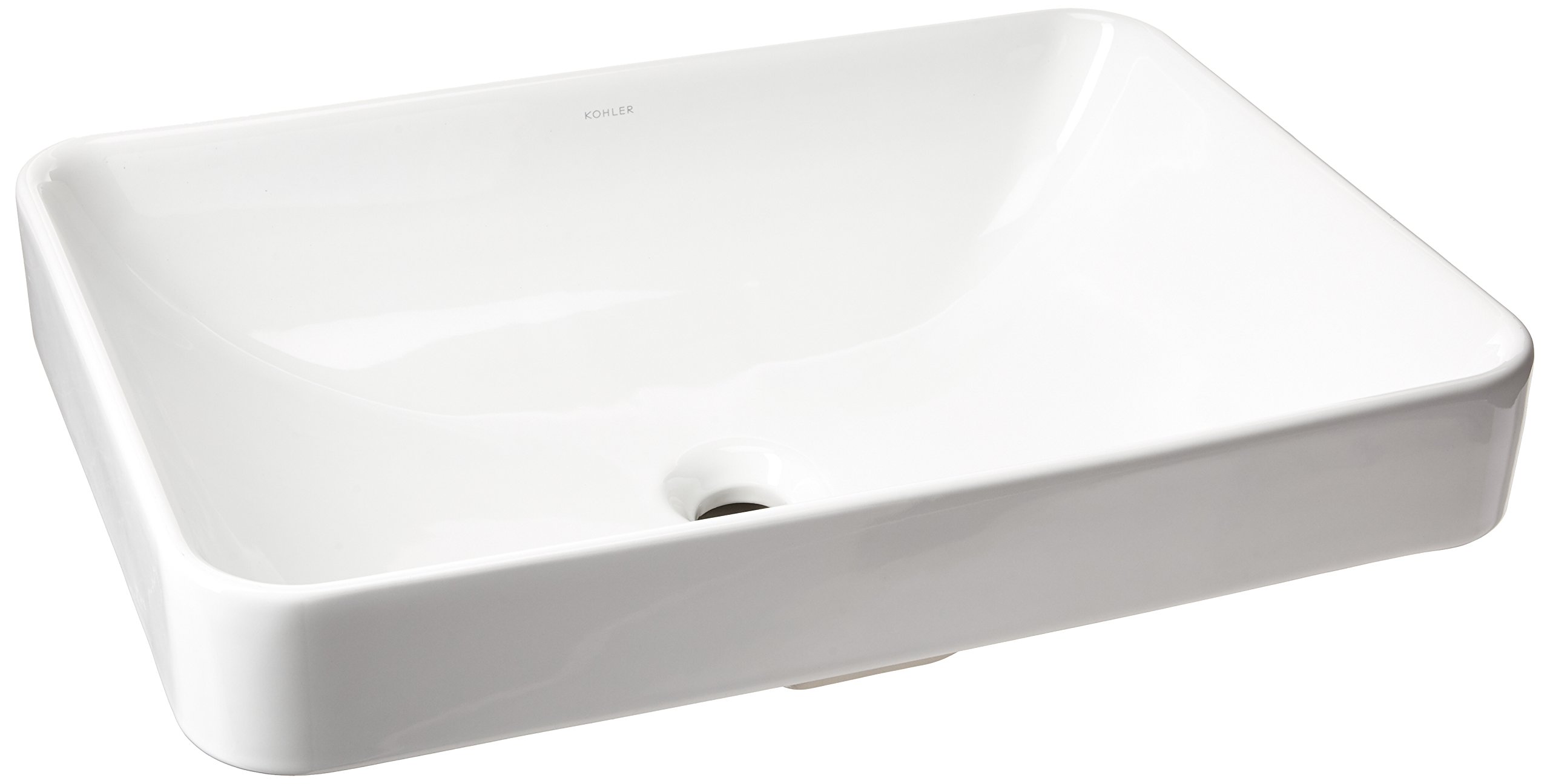 KOHLER 5373-0 Vox Rectangle Vessel Bathroom Sink, Vitreous China , 22-5/8" W X 16-1/8"L, White