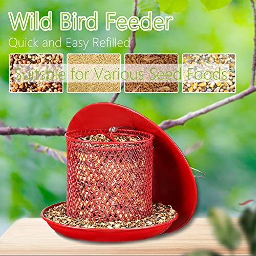 Metal Bird Feeders Cardinal Bird Feeder Retractable Birdfeeders Outside Hanging Garden Yard Outside Decoration 7 LB