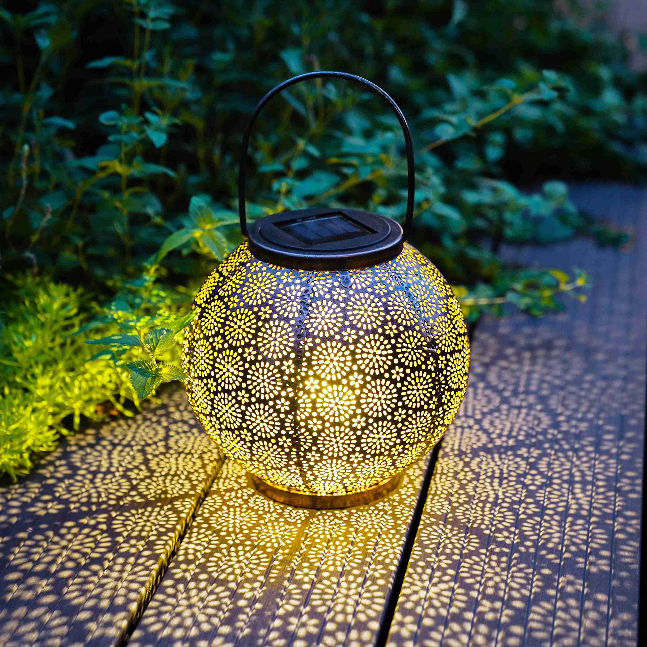 EXCMARK 2 Pack Solar Lanterns Outdoor Hanging Lights Decorative, Solar Outdoor Decorations for Patio Garden Yard Porch and Tabletop.
