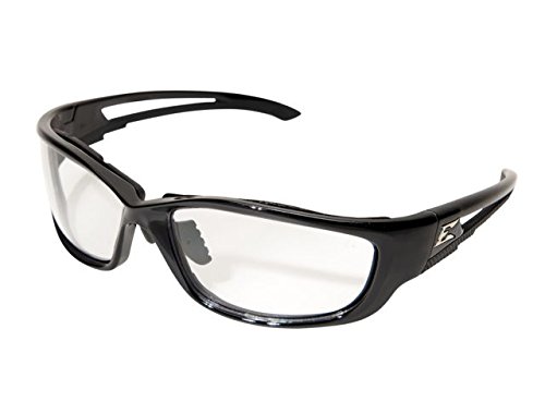 Edge Safety Eyewear Kazbek XL Sunglasses, Black Frame, Clear Vapor Shield Lenses, GSK-XL111VS