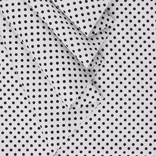 Mook Fabrics Flannel Polka Dot, White/Black, 15 Yard Bolt